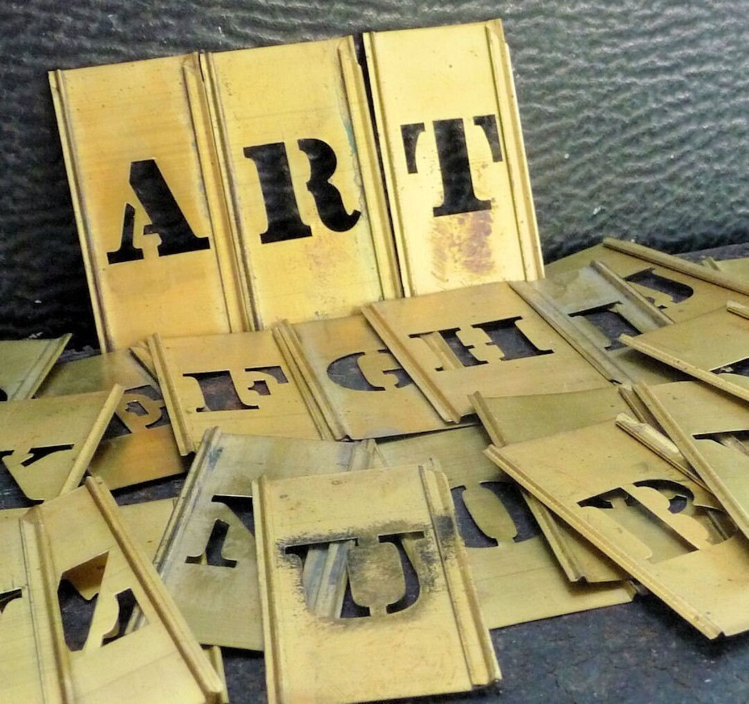Brass Stencils - Vintage Stencil Alphabet Letters Primitive Sign Marker ...