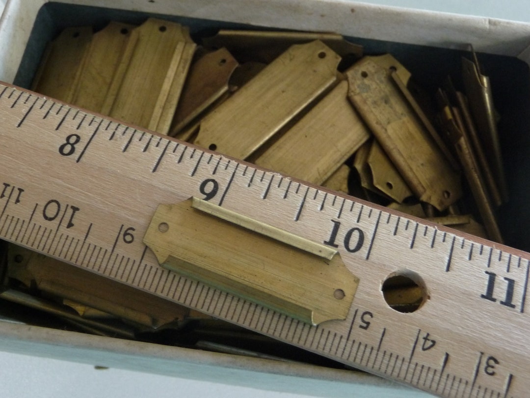 Vintage Brass Label Holder, Small Brass Book Plate - Etsy