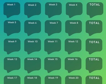 Pink and Green Weight Loss Tracker - Etsy