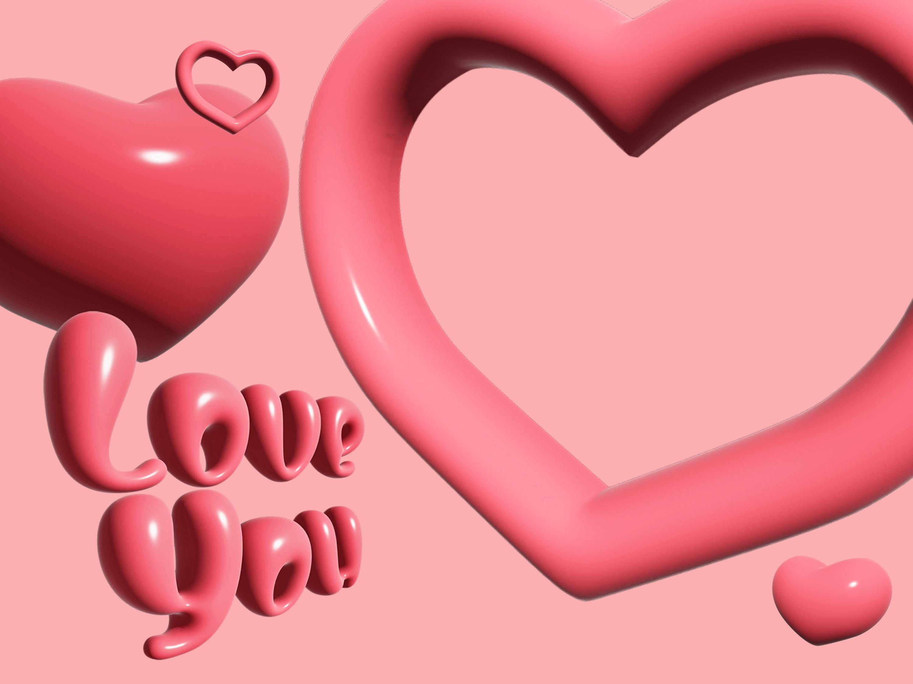 Valentine’s Day 3D Blob Graphics | Chunky Hyper 3D PNG Clipart Set ...