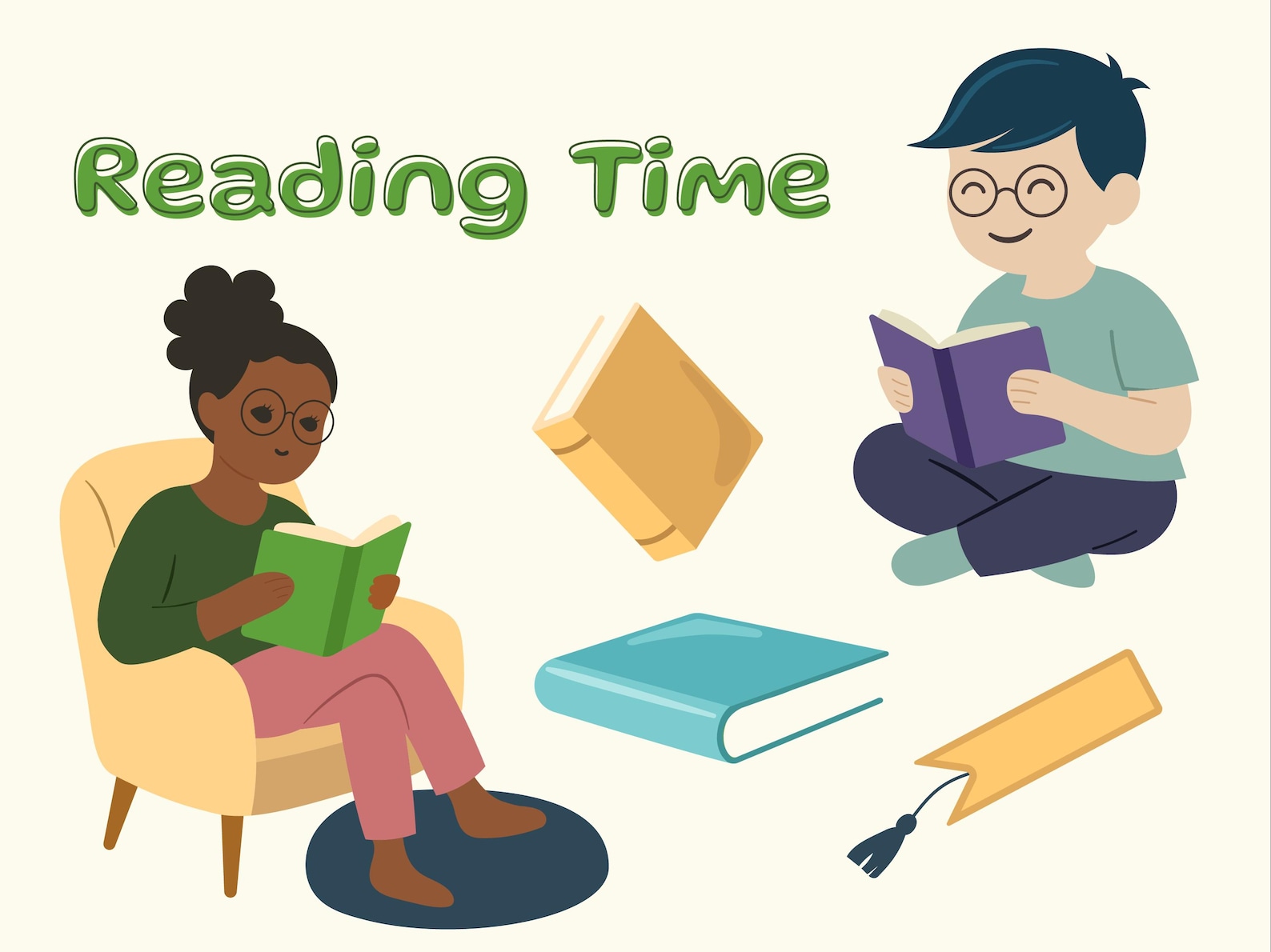 Reading Time Clipart Set | 9 PNG and SVG | Bookish Illustrations ...