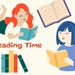 Reading Time Clipart Set | 9 PNG and SVG | Bookish Illustrations ...