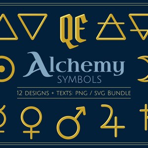 Alchemy Symbols Clipart Set | 10 PNG & SVG Hand-drawn Mystic Graphics ...