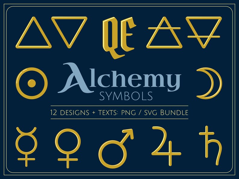 Alchemy Symbols Clipart Set | 10 PNG & SVG Hand-drawn Mystic Graphics ...