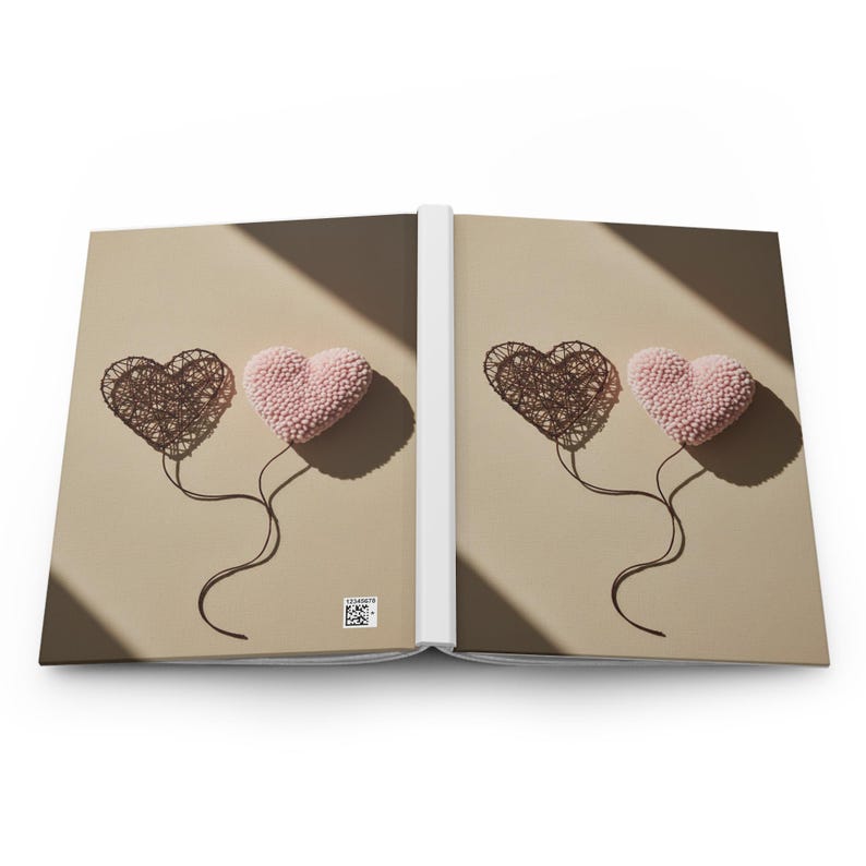 Valentines Day Heart Notebook Modern Love Journal With Minimal Heart ...