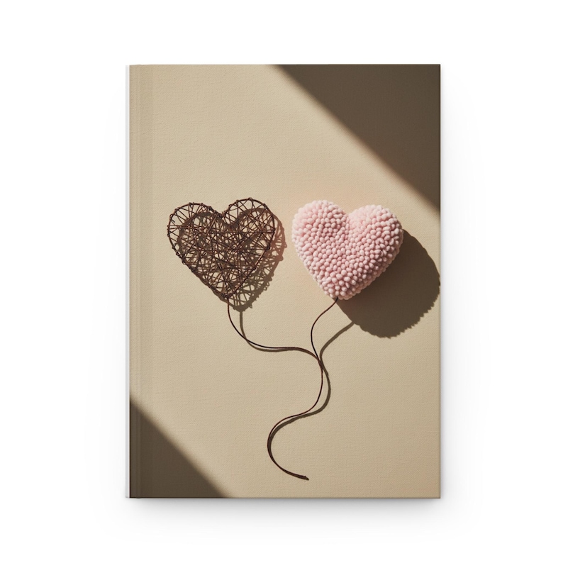 Valentines Day Heart Notebook Modern Love Journal With Minimal Heart ...