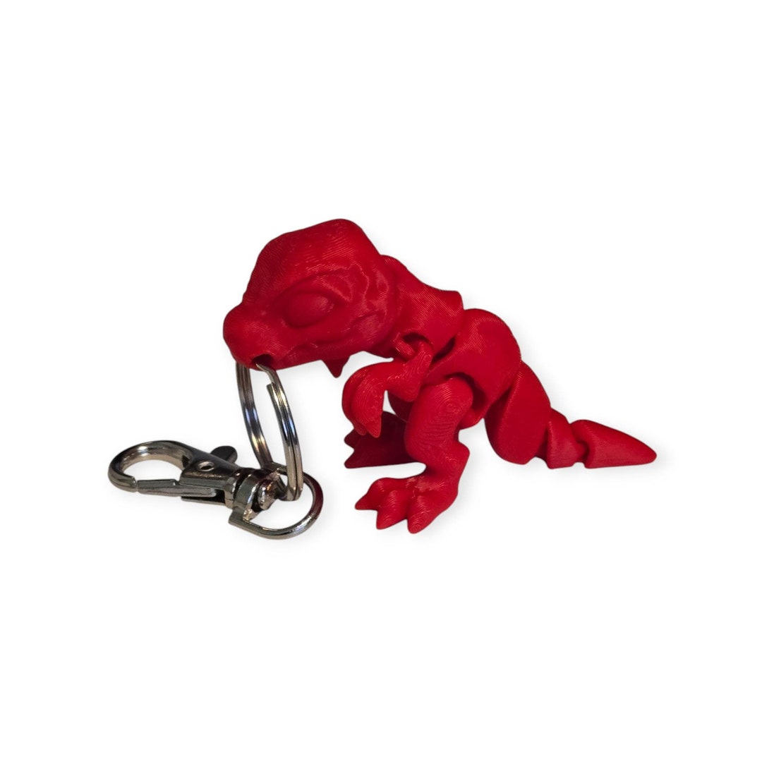 Articulated T-rex Keychain Dinosaur Tyrannosaurus 3D Printed Bag Tag ...