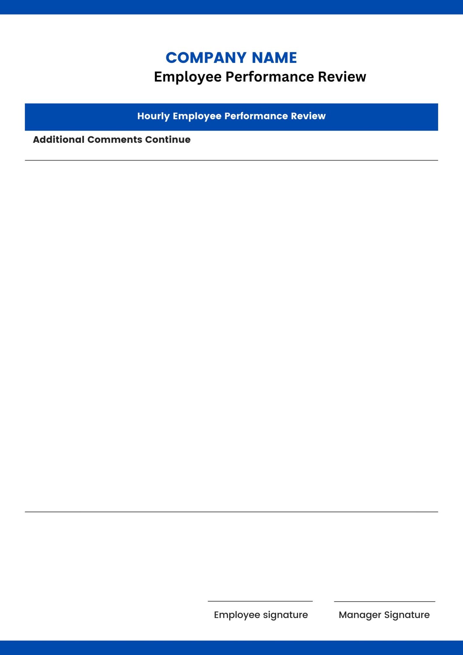 HOURLY PERFORMANCE REVIEW // Performance Template / Pip / Employee ...