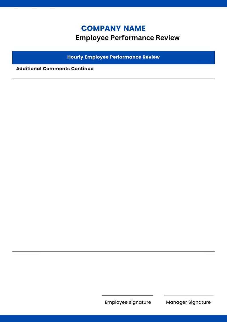 HOURLY PERFORMANCE REVIEW // Performance Template / Pip / Employee ...