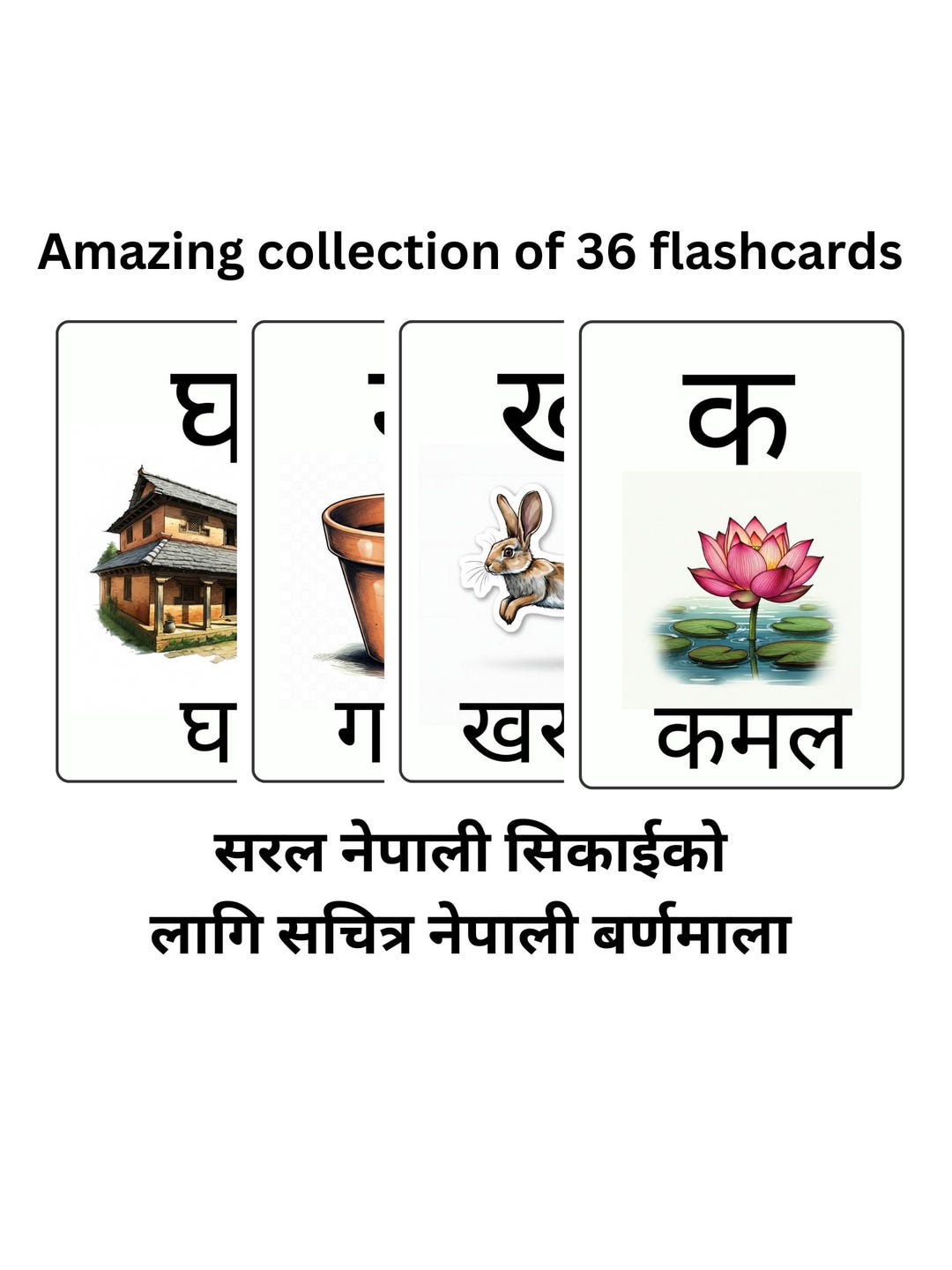 Nepali Alphabet Adventures: Fun Flashcards for Little Learners! - Etsy