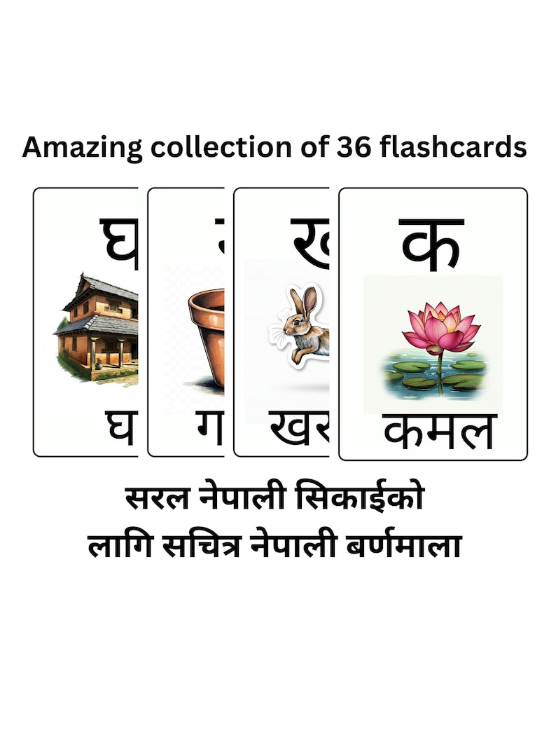 Nepali Alphabet Adventures: Fun Flashcards for Little Learners! - Etsy