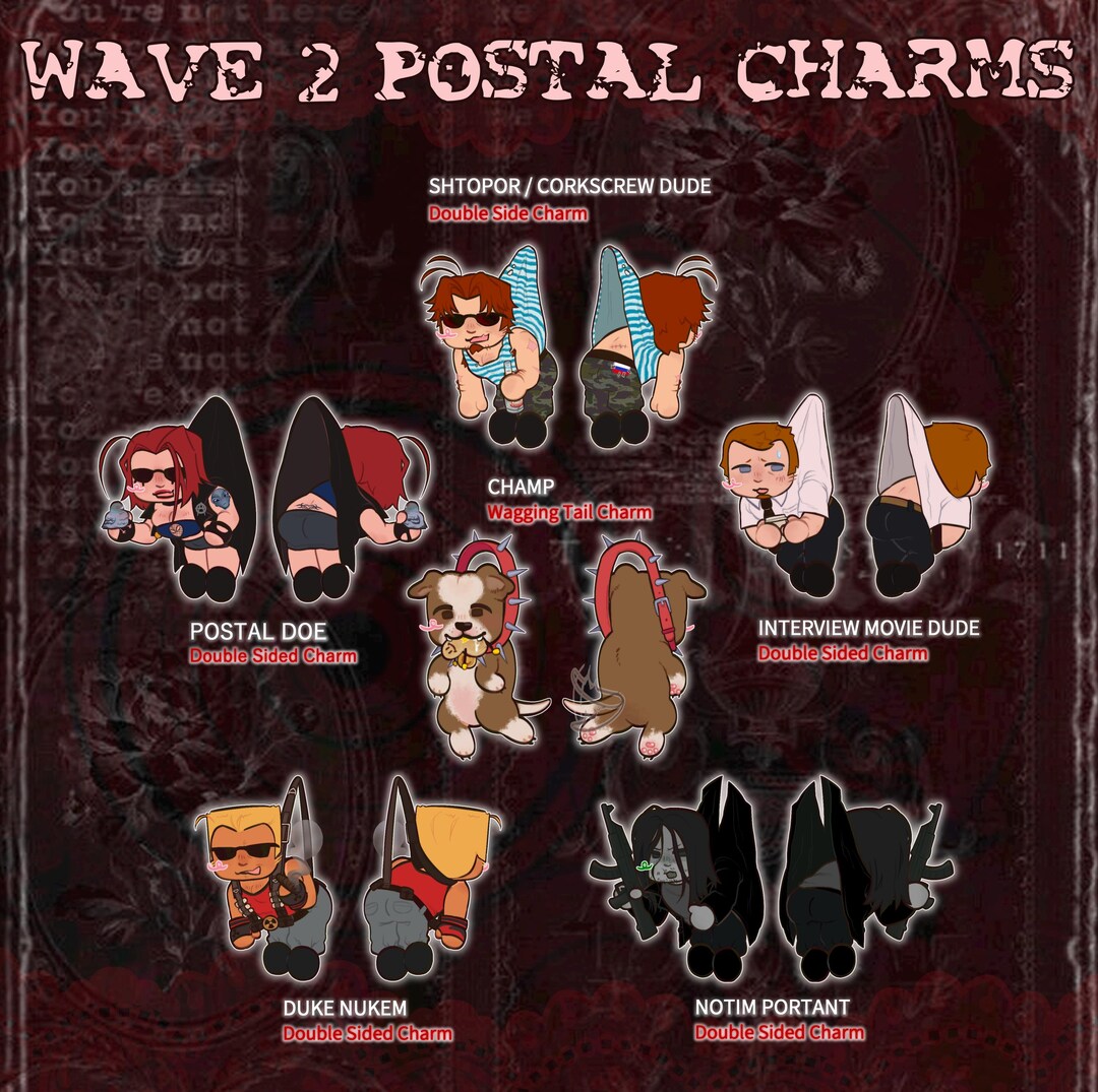 Postal / Hatred / Duke Nukem Charms (PREORDER) - Etsy UK