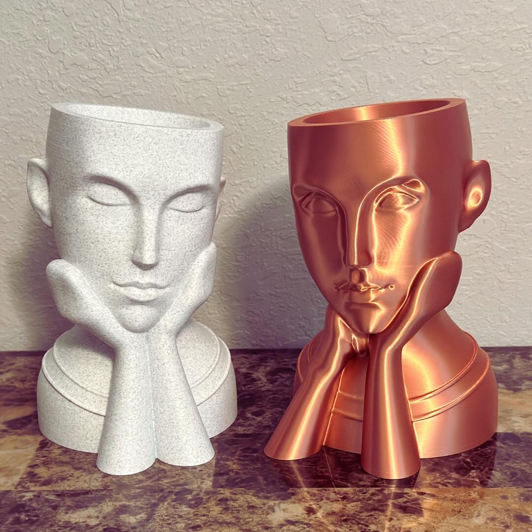 Woman Head Vase Bust Planter, Unique Abstract Sculpture for Home or ...
