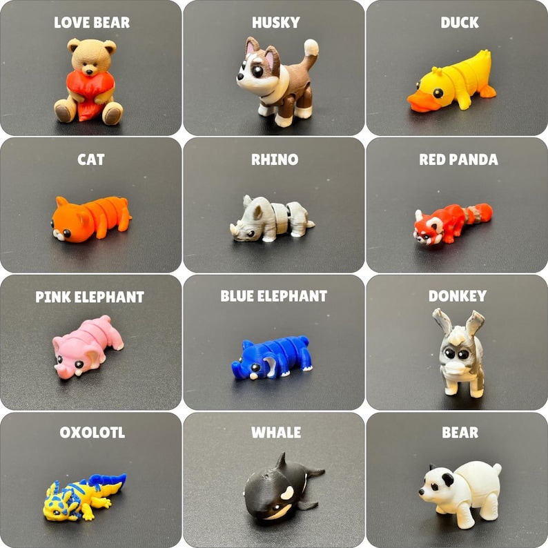 Mini Pocket Pets | 3D Printed Articulating Mini Baby Animals | Sensory ...