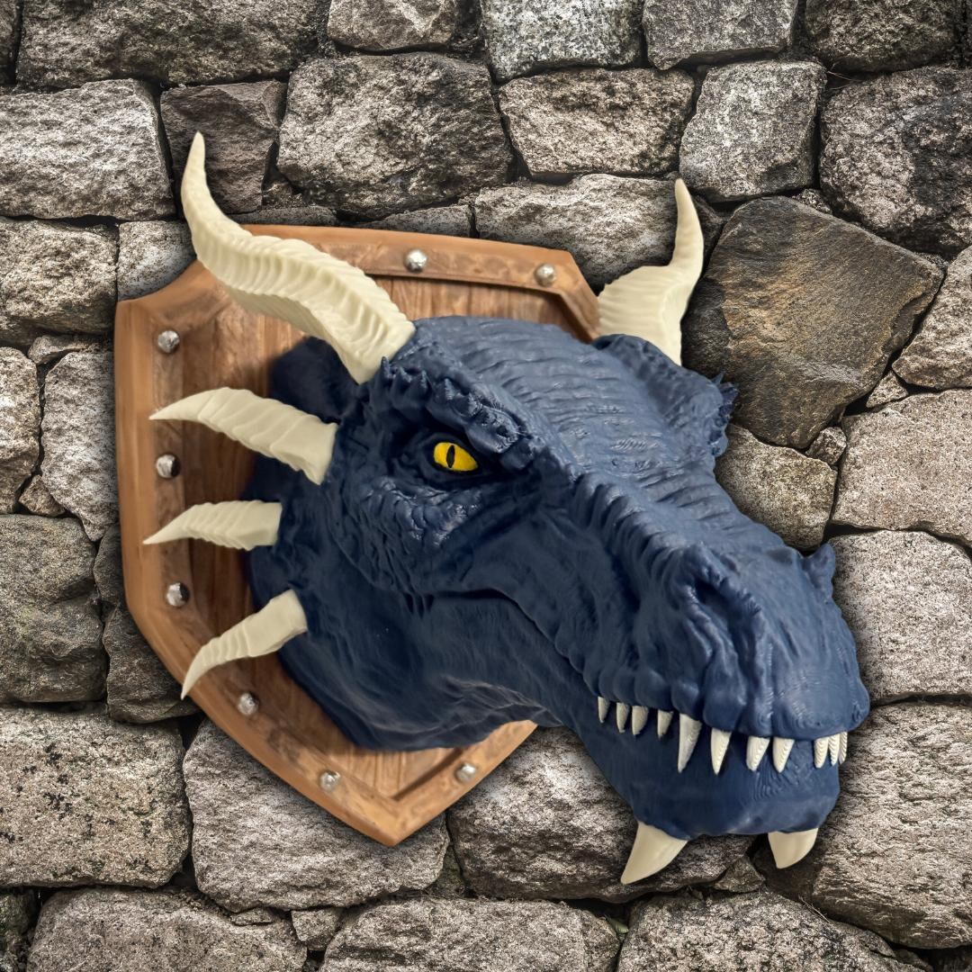 Western Dragon Trophy | Fantasy Decor | Unique Trophy Collectible | 3D ...