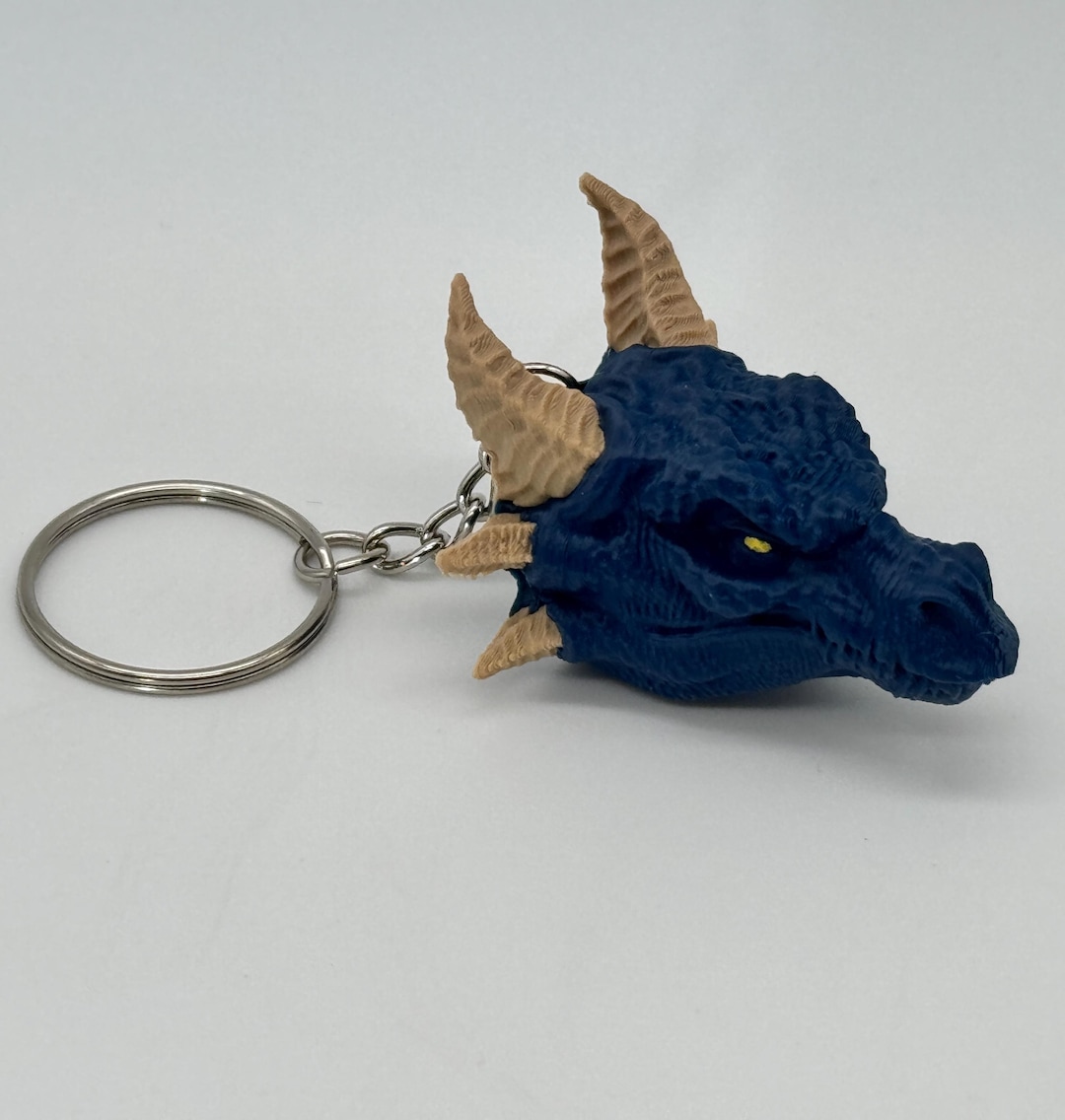 3D Printed Dragon Head Keychain: Fantasy Keyring, Dragon Lover Gift - Etsy