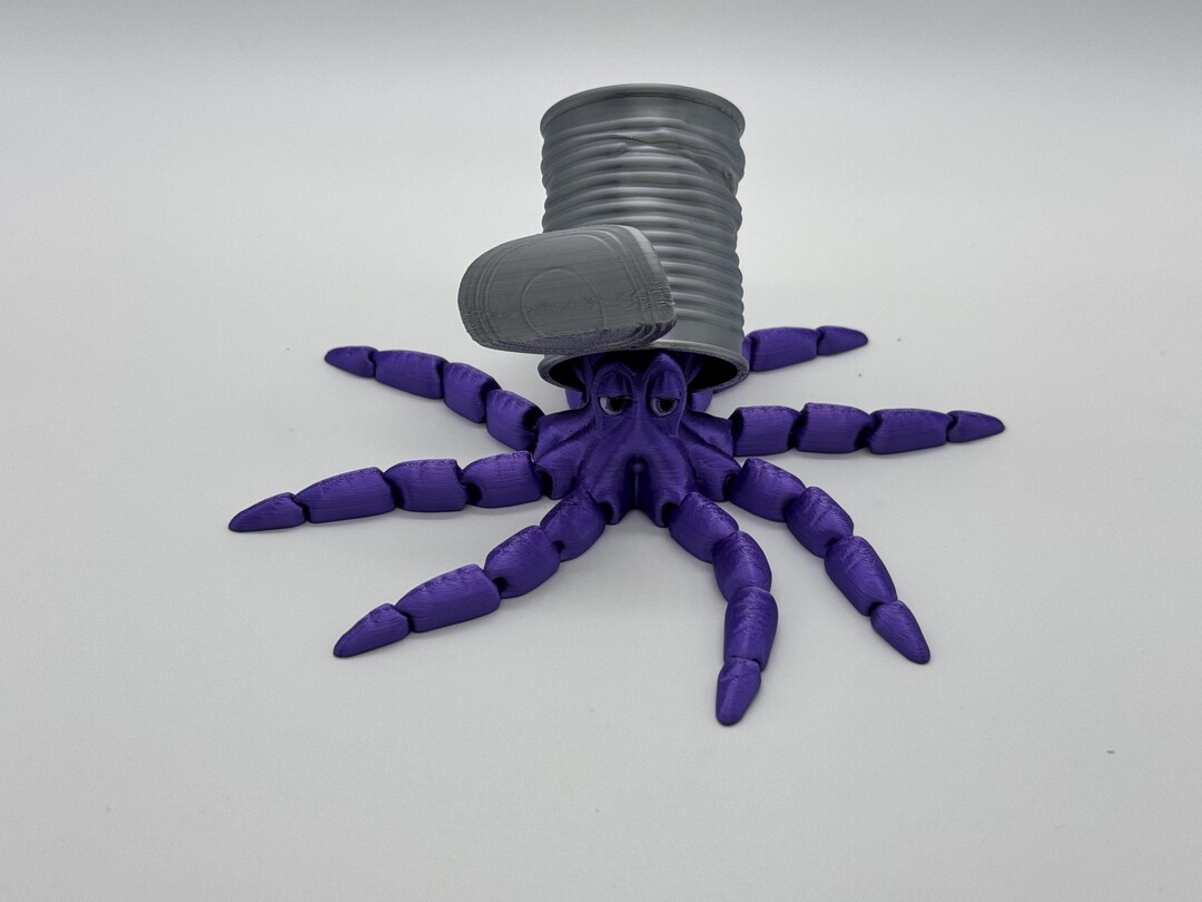 3D Printed Articulating Flex Cute Octopus With Can, Christmas Gifts ...
