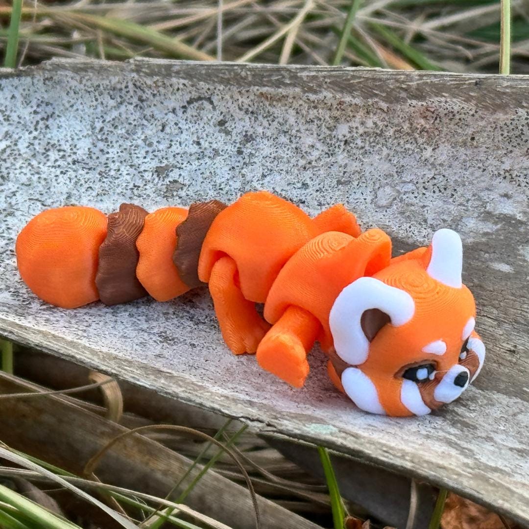 3D Printed Articulated Red Panda: Fidget Toy, Keychain Collectible - Etsy