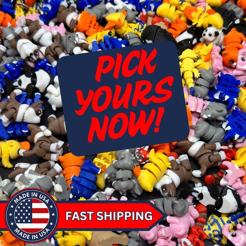 Mini Pocket Pets | 3D Printed Articulating Mini Baby Animals | Sensory ...