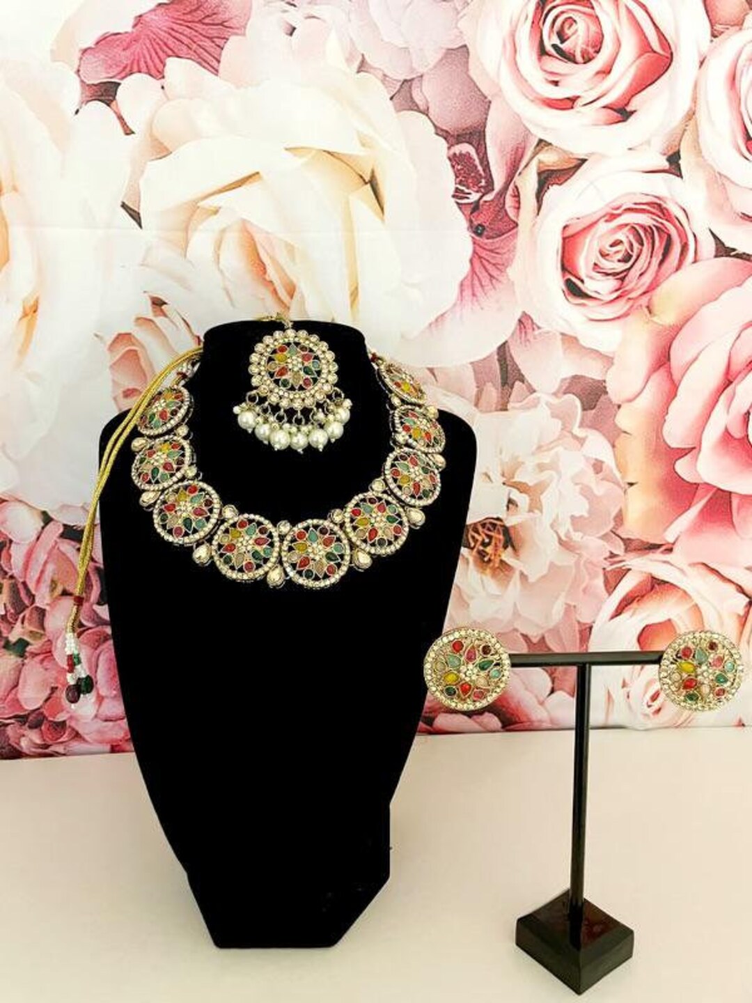 Multi-color Indian Jewelry Set Jaago Set Sangeet Set - Etsy
