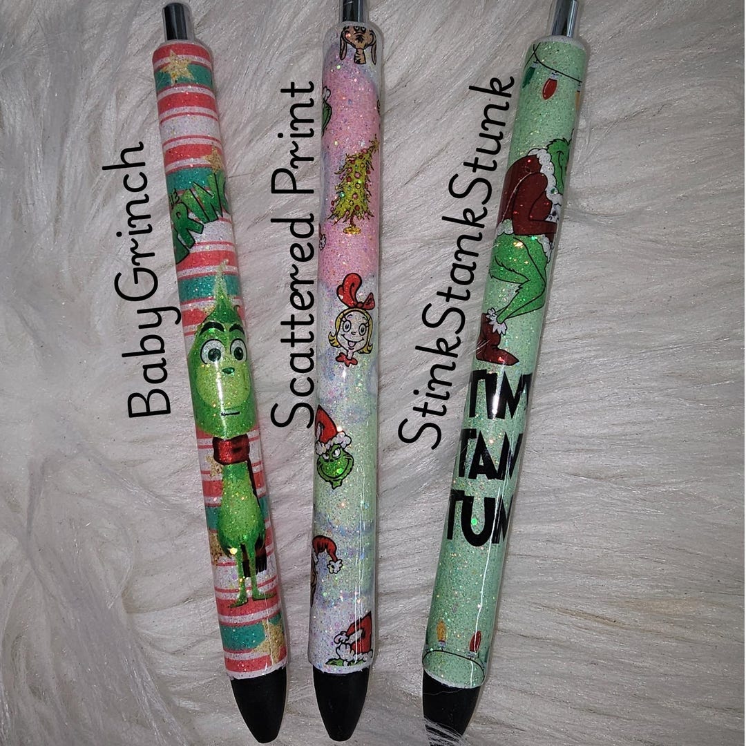 Grinch Themed Inkjoy Gel Pens, Grinch Pens, Gel Pens, Christmas Pens ...