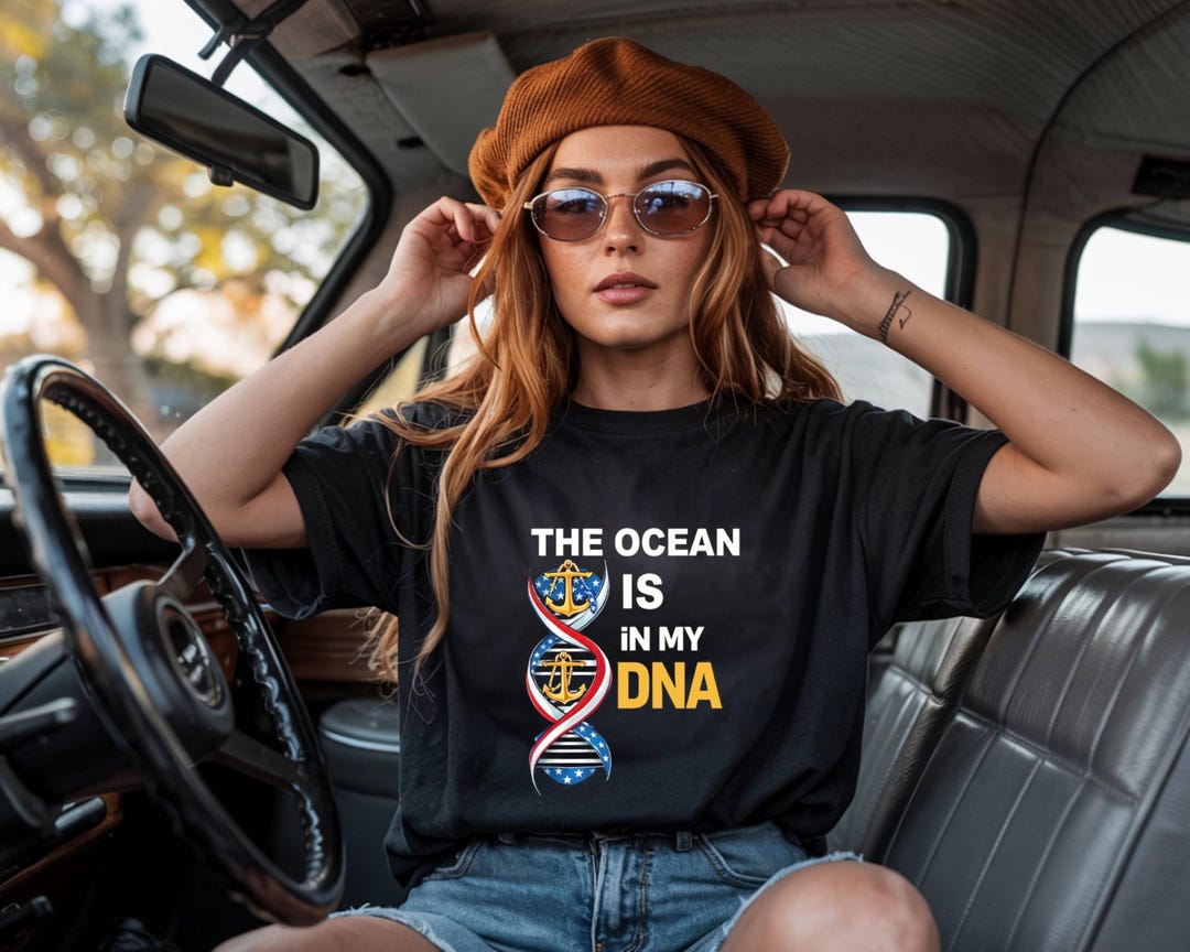The Ocean is in My DNA T-shirt, Nautical Anchor DNA Strand, Ocean Lover ...