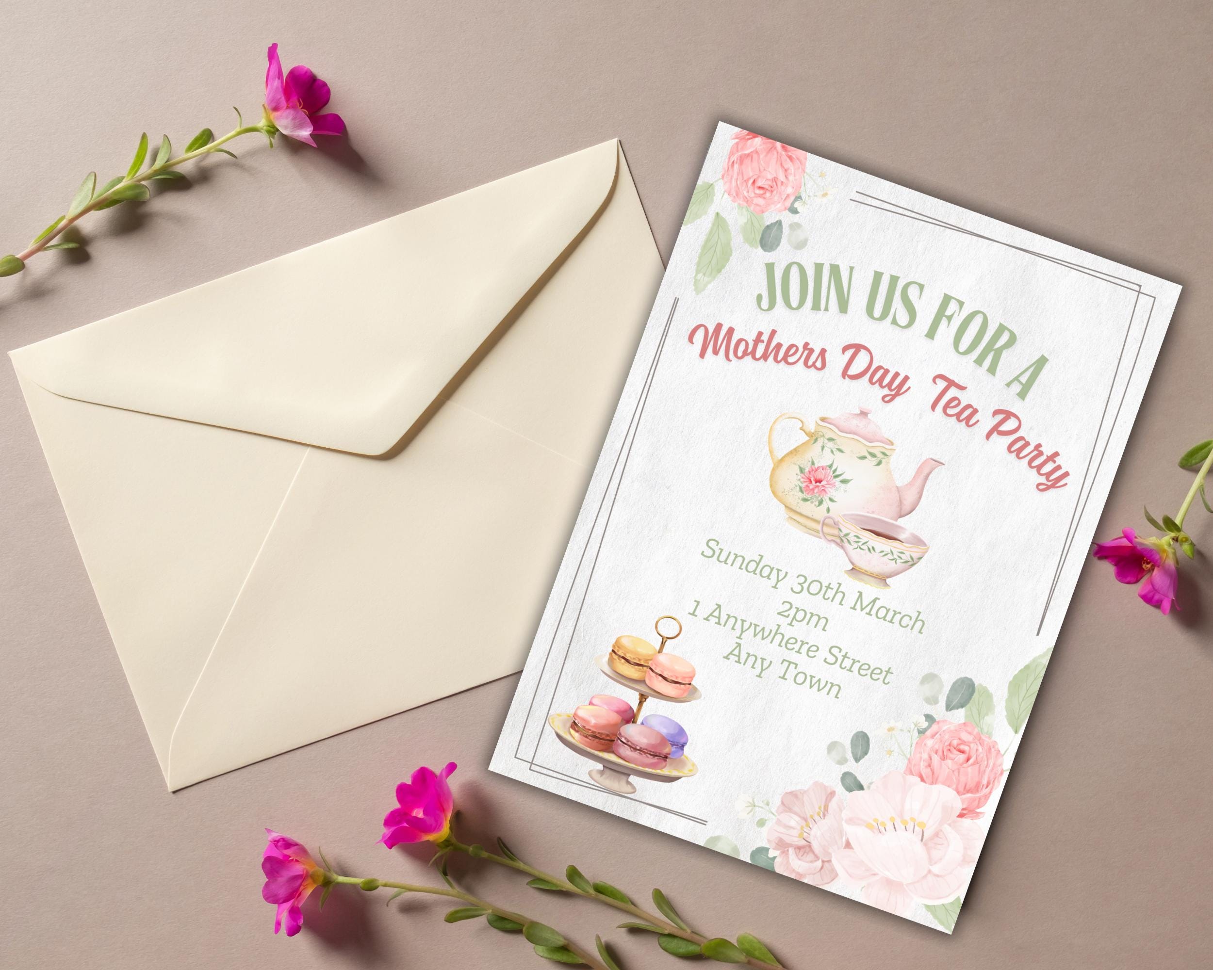 Mother's Day Tea Party Invitation | Editable Tea Party Invite ...