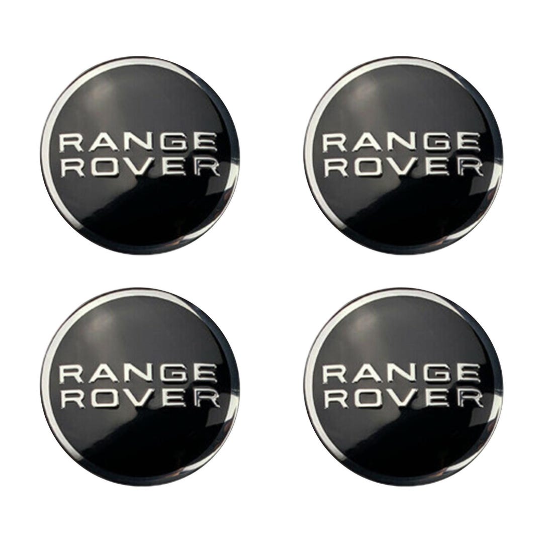 Range Rover Black Chrome 63mm Wheel Centre Caps Evoque Freelander X 4 ...