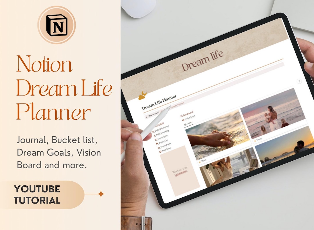 Dream Life Planner Notion Template for Affirmations, Goals, Vision ...