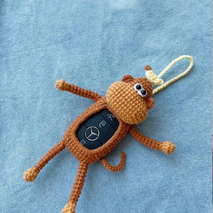 Crochet Monkey Car Key Cover Pattern Cute Keychain DIY Gift Handmade ...