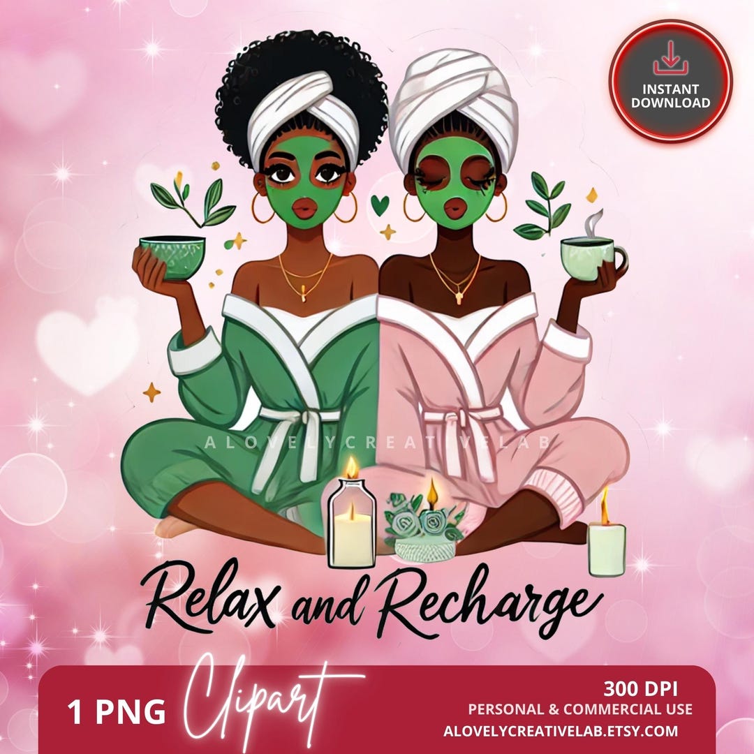 Self Care Clipart, African American Women, Melanated Women Commercial ...