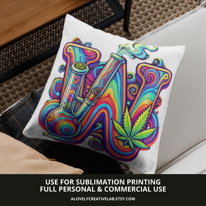 420 Cannabis Alphabet and Numbers, Trippy Weed Font Clipart ...