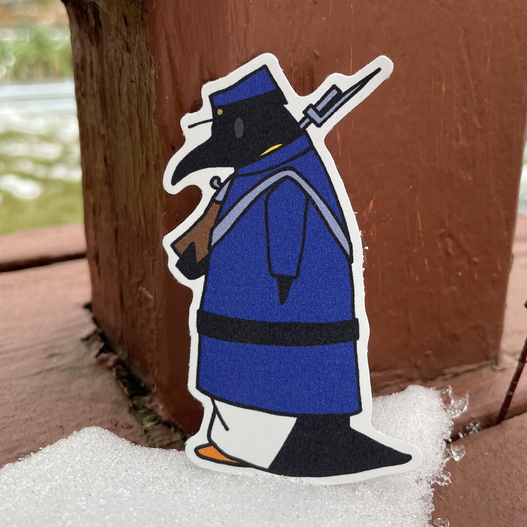 Penguin Civil War Soldier: Hand Drawn Water Resistant Vinyl Sticker - Etsy