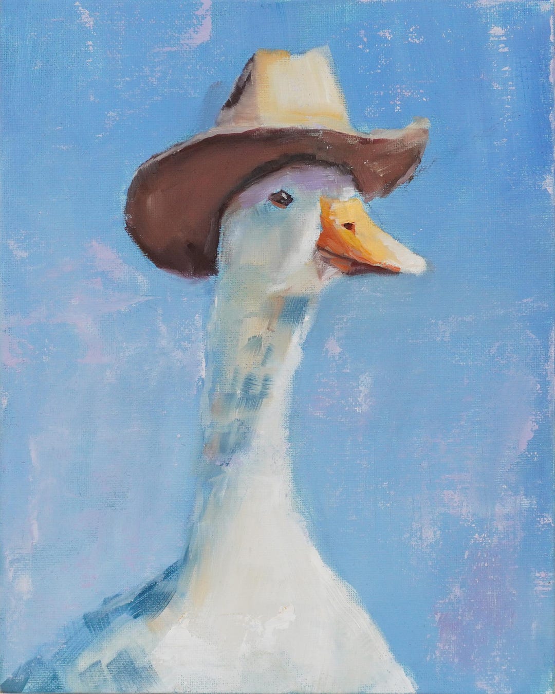Goose in Cowboy Hat Original Oil Painting - Etsy