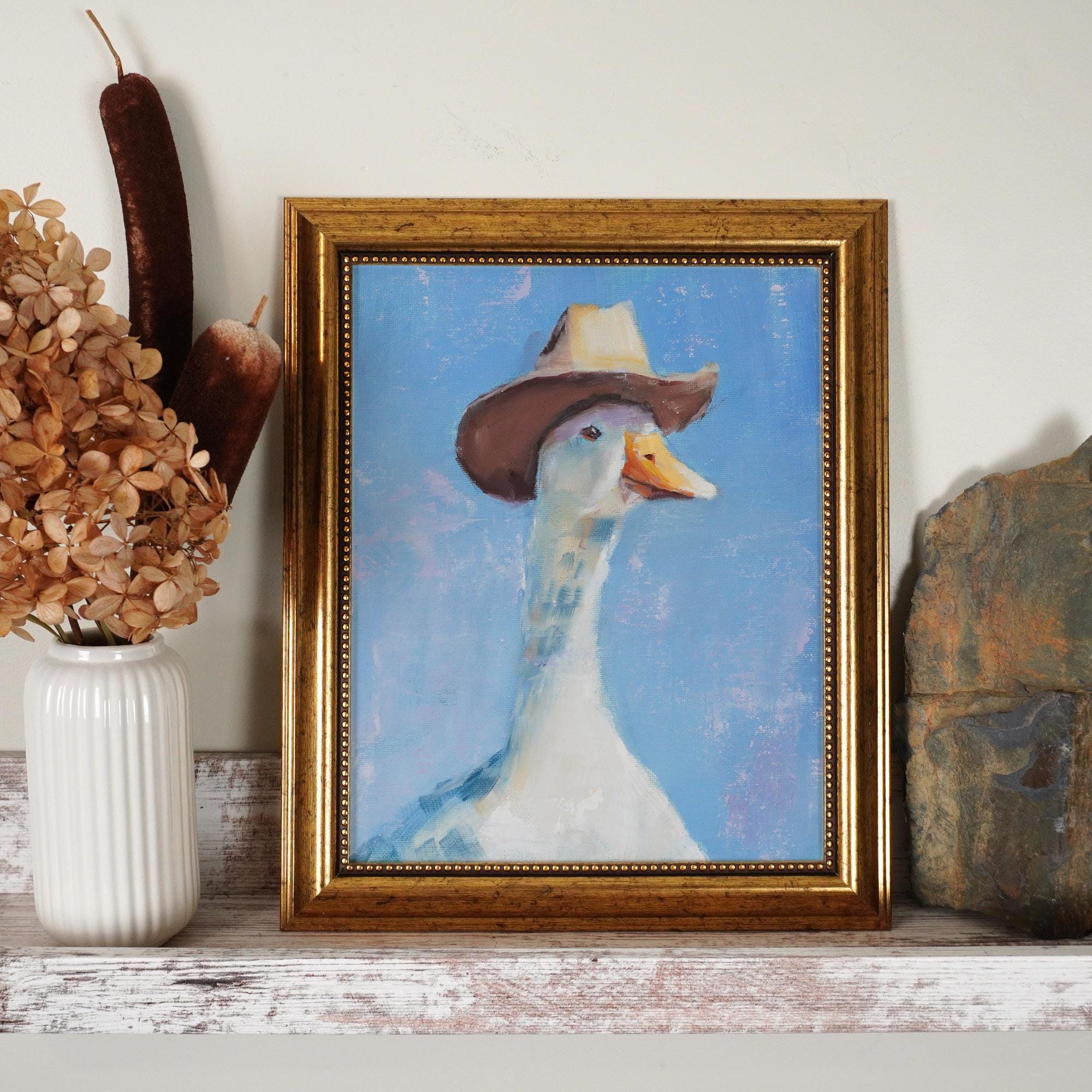 Goose in Cowboy Hat Original Oil Painting - Etsy