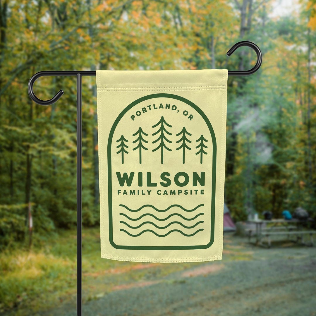 Family Campsite Personalized Flag • Custom Camping Sign • Camper Indoor ...