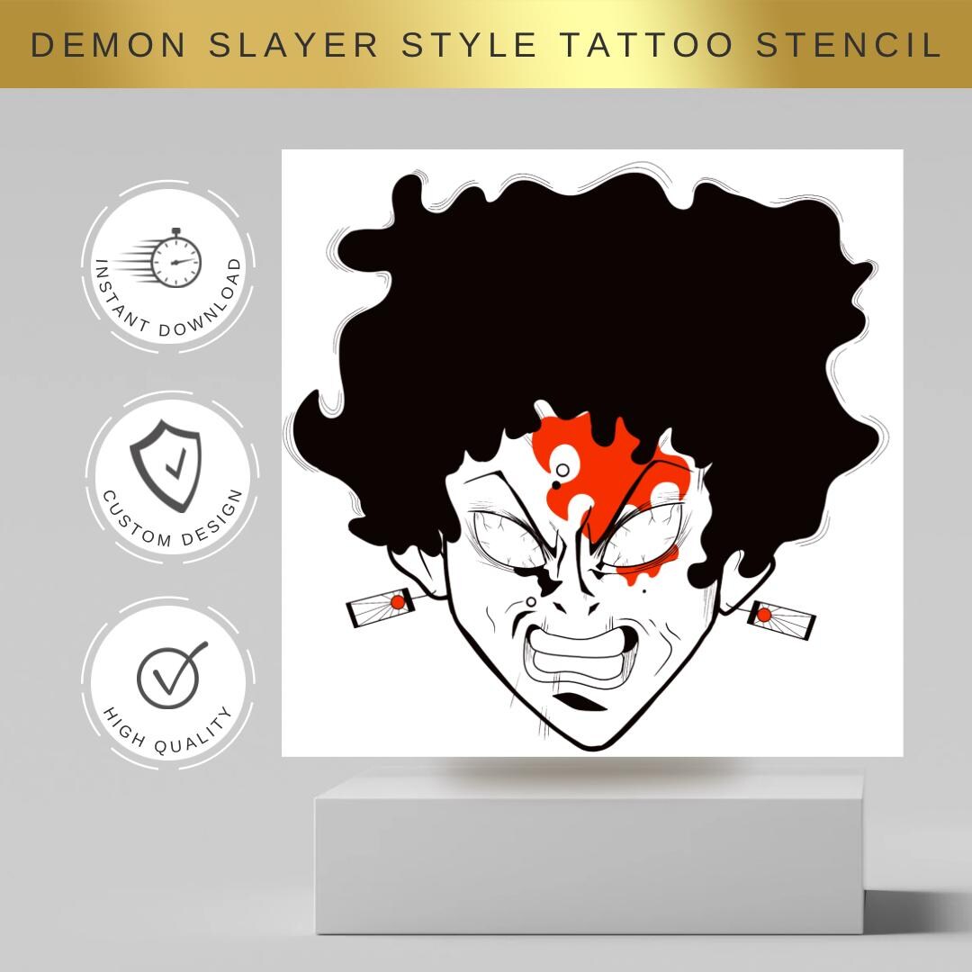 Afro Demon Slayer Hashira Tattoo Stencil - Etsy