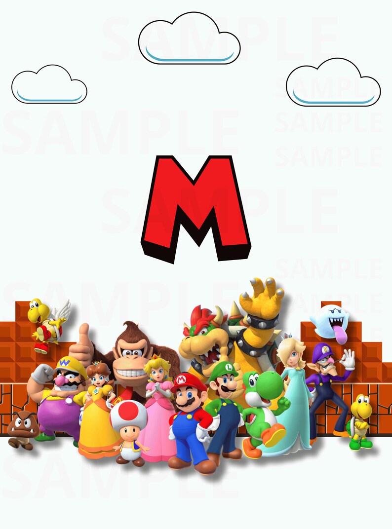Super Mario Bros Printable Art - Peach, Mario, Luigi & Characters ...