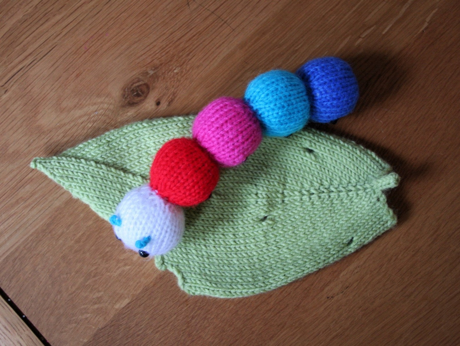 Baby Caterpillar With Leaf Knitting Pattern (pdf File Sent by Email) - Etsy