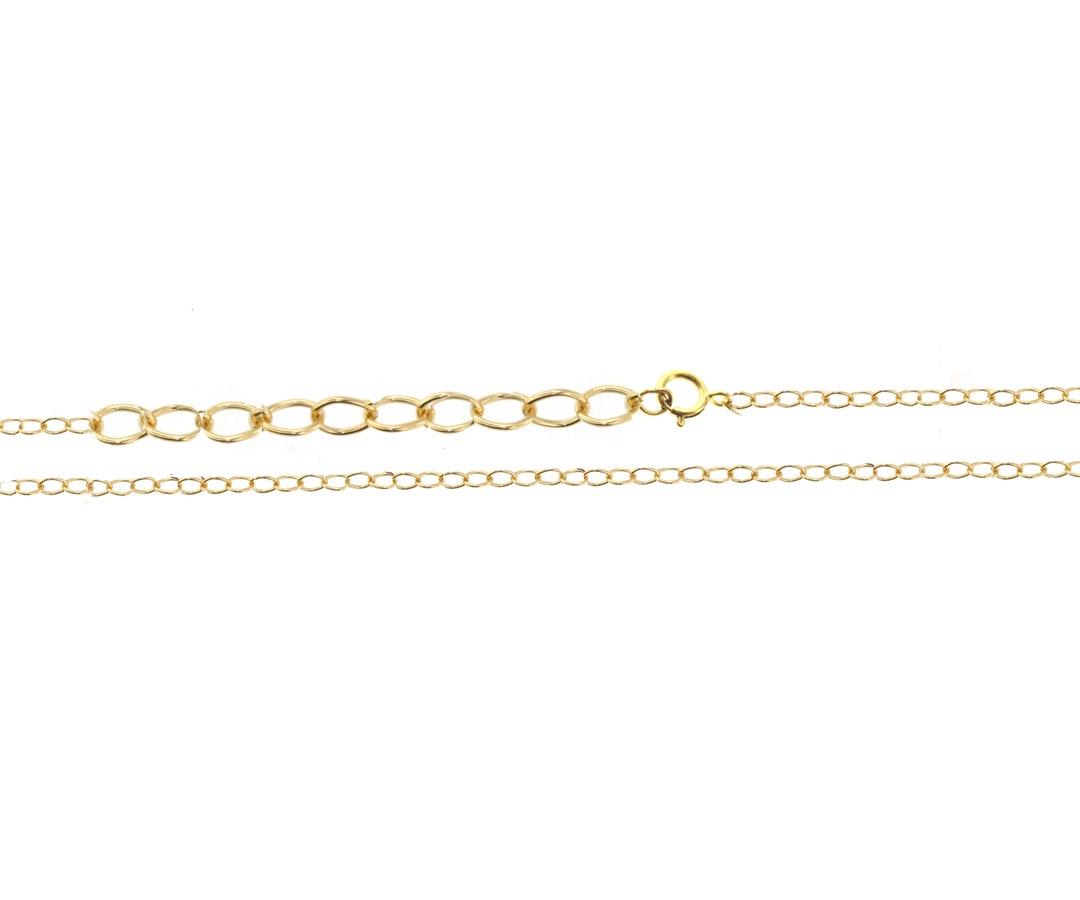 16 Inch With 2 Inch Extender 14K Gold-filled 1.2mm Finished Cable Chain ...