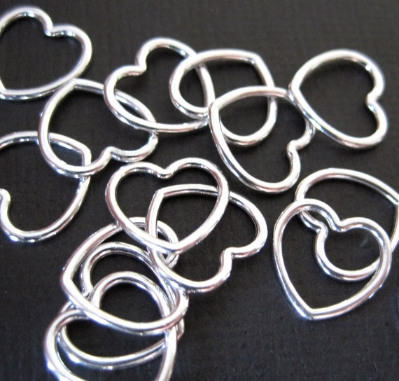 New Small Sterling Silver Open Heart Charm 100 Pcs Bulk - Etsy