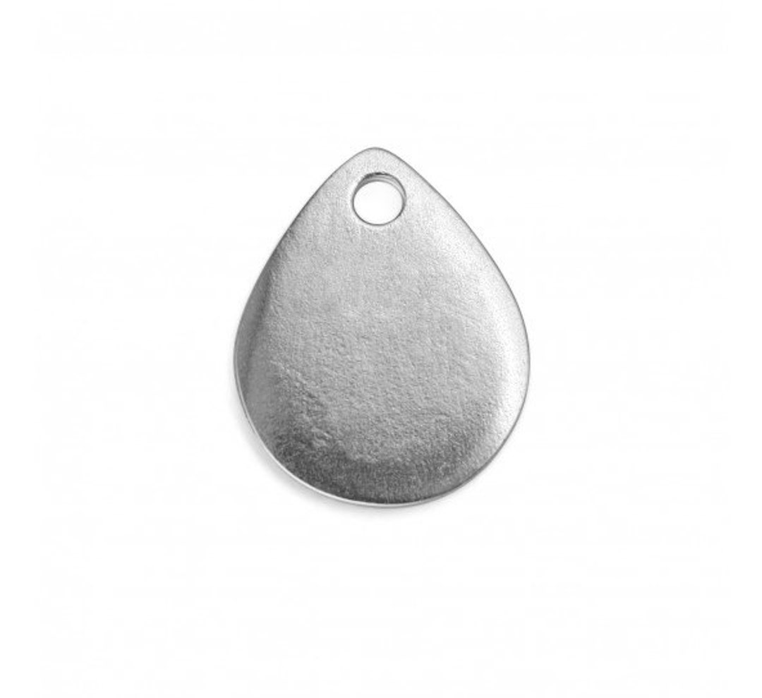 Pewter Tear Drop Tag 9/10 Inches - 16 Gauge Thick Hand Stamped Jewelry ...