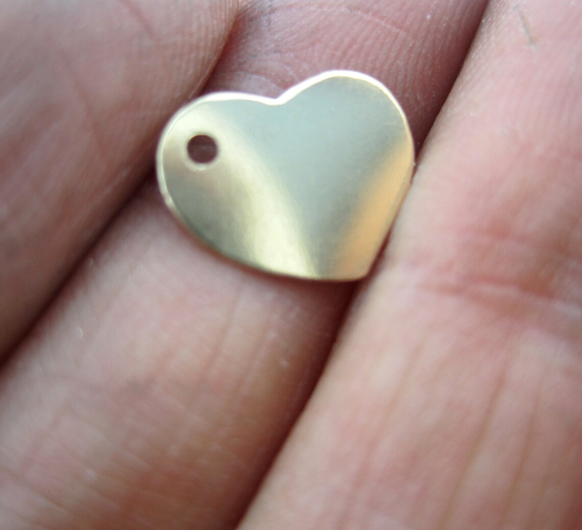 Gold Filled Heart Charm 10mm Gold Tag Blank - Etsy