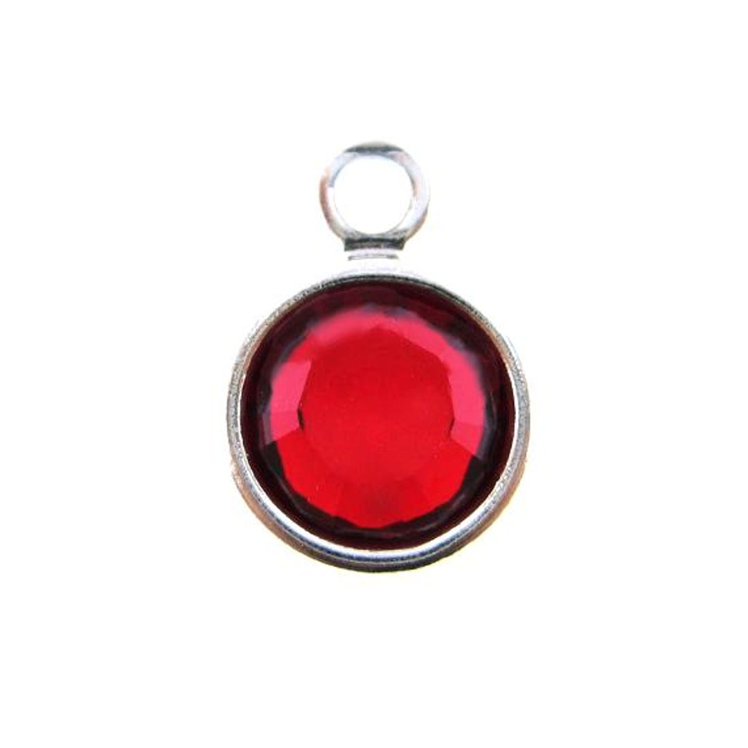 NEW LIGHT SIAM! 10 Pcs 6mm Light Siam Rhodium Plated Birthstone Crystal ...