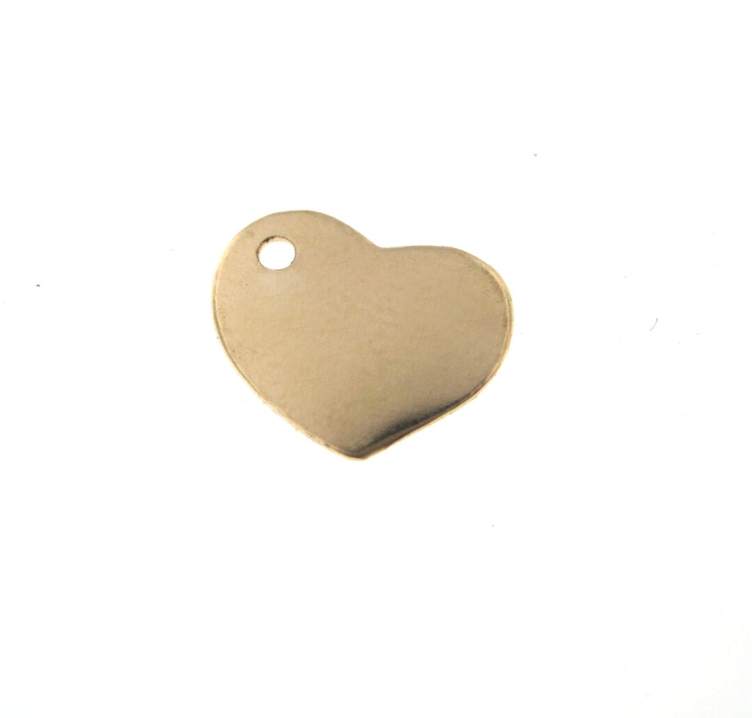Gold Filled Heart Charm 10mm Gold Tag Blank - Etsy