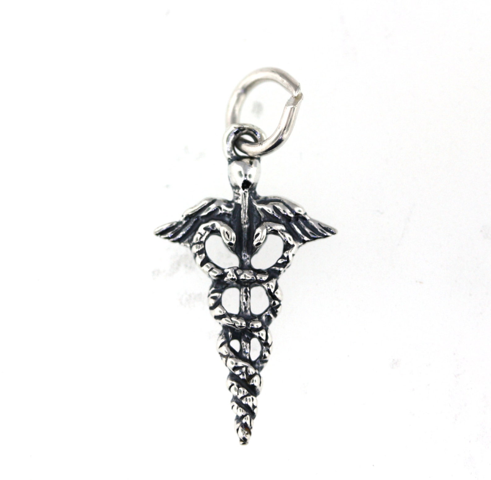 Plain Medical Caduceus Charm Sterling Silver Charm Pcs .925 - Etsy
