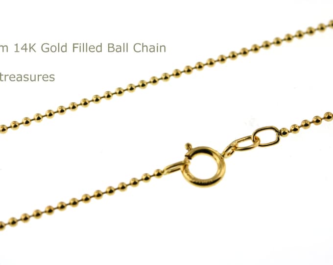 New 14K Gold Filled Chain 16 Inches 1.2 Mm Ball Chain Select Quantity ...