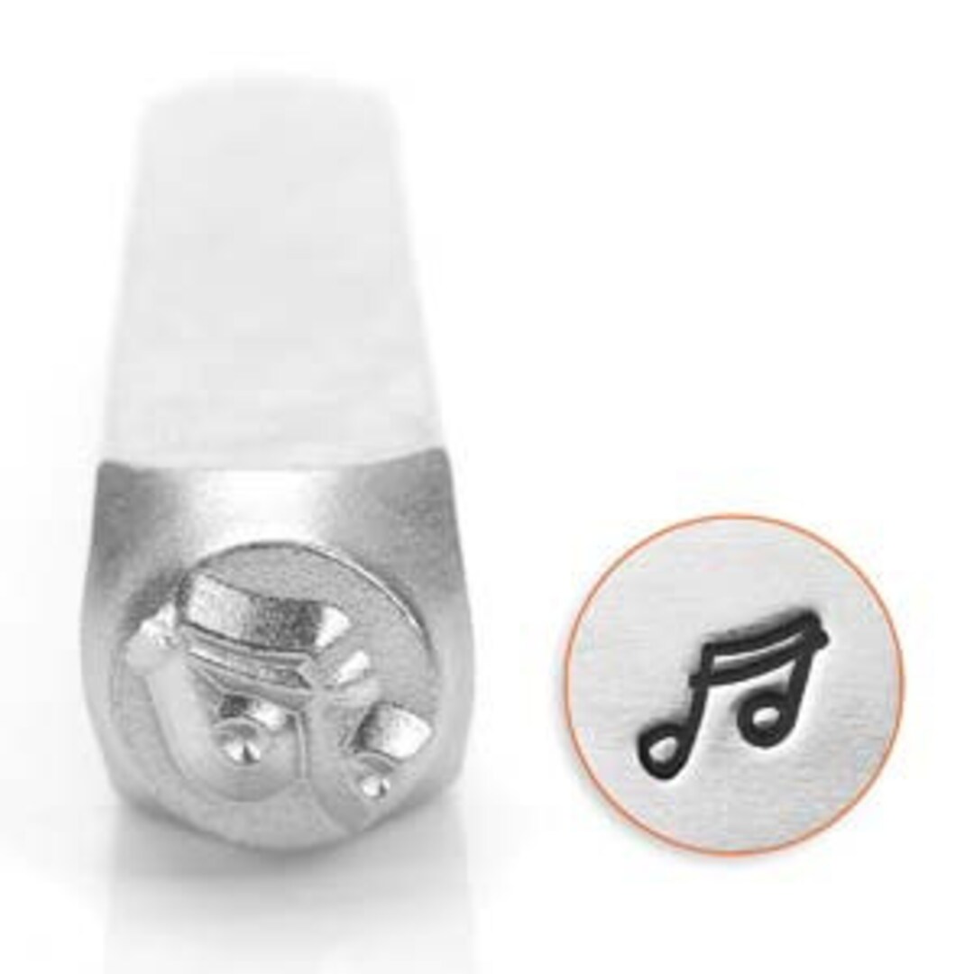 Music Note Design Stamp 6mm - Handstamping Metal Design Stamp - Low ...