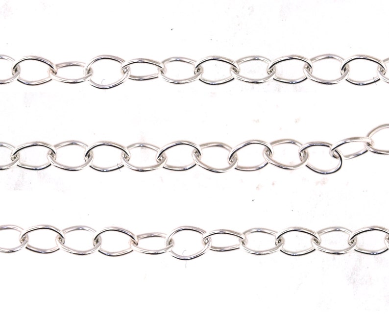 30 Inch Long 3mm THICK Sterling Silver Cable Chain FINISHED Chain With ...