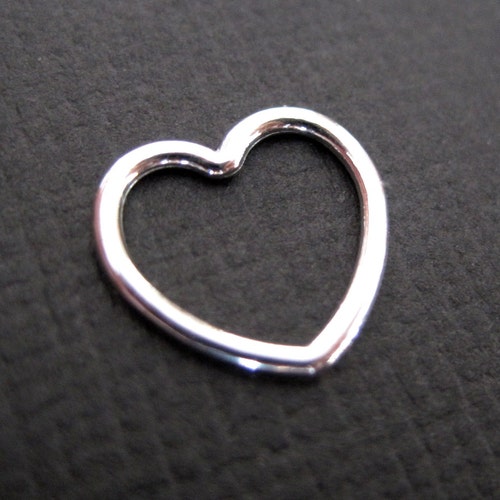 Large Open Heart Sterling Silver Charms 16 Mm - Etsy
